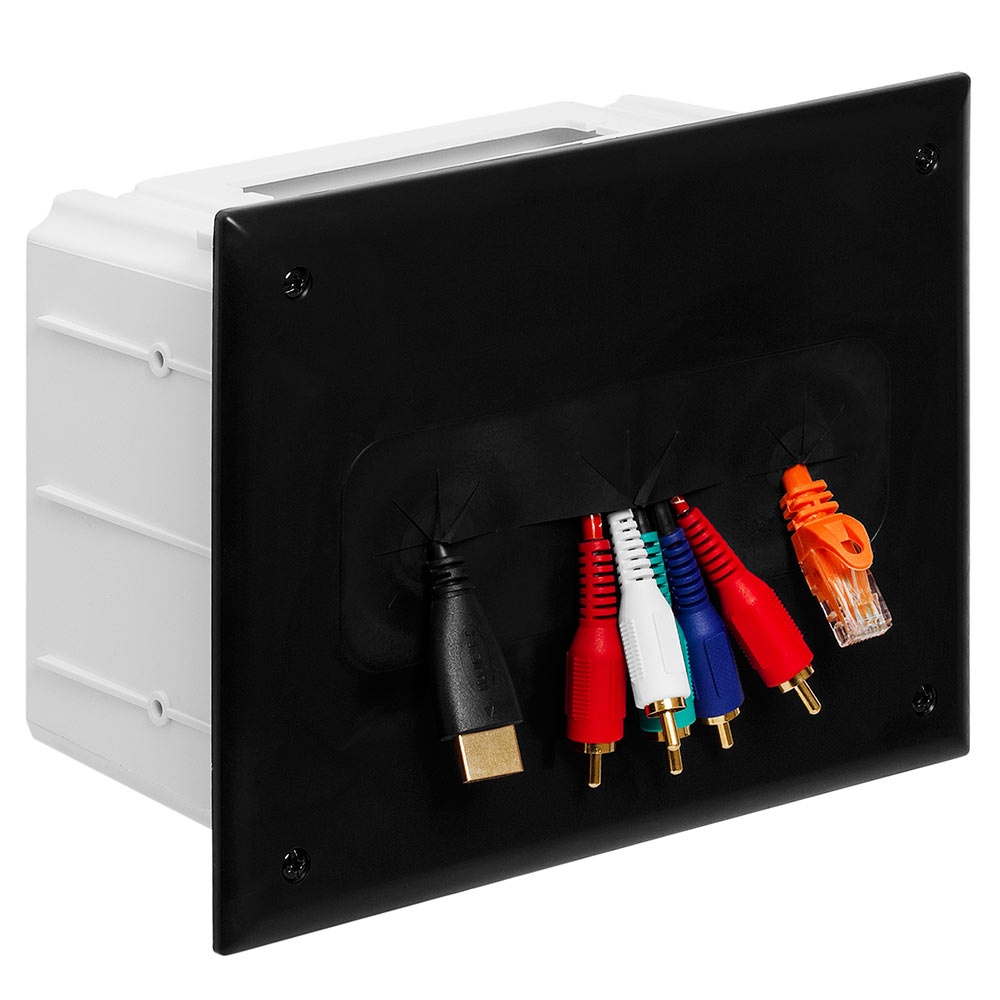 Cmple - Wall plate - Recessed Media Box Black - Walmart.com