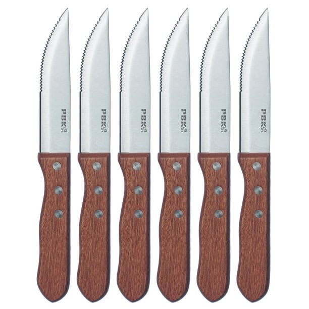 Wood Steak Knife Set, Premium Stainless steel Knives with Rosewood ...