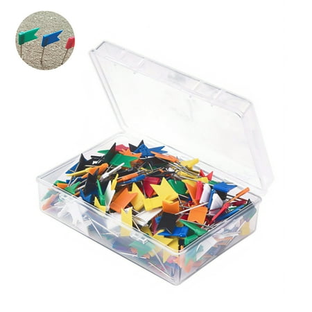 100pcs Map Flag Push Pins Durable Flag Thumbtacks Flag Shape Map ...