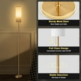Coliware Floor Lamp, Gold Modern Standing Lamp with Foot Switch Line ...