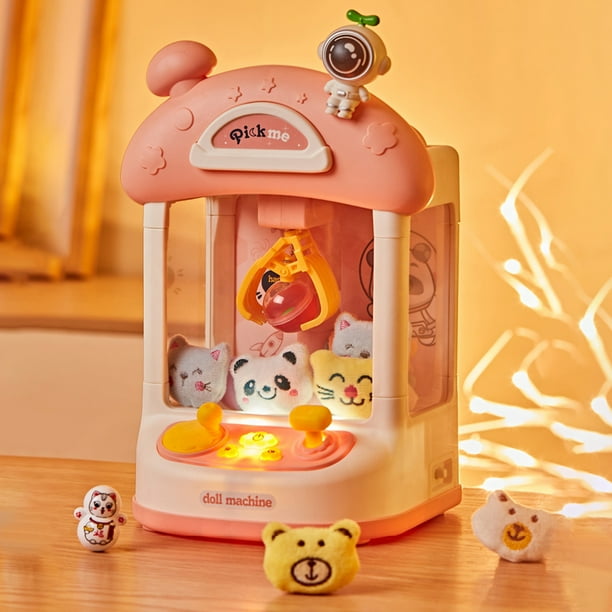 Peggybuy Mini Claw Machine Mini Vending Machine Toy 4 Dolls 3 Capsule ...