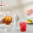 GUSTO 12 Oz Crystal Clear Plastic Cups with Strawless Sip Lids, 100 ...