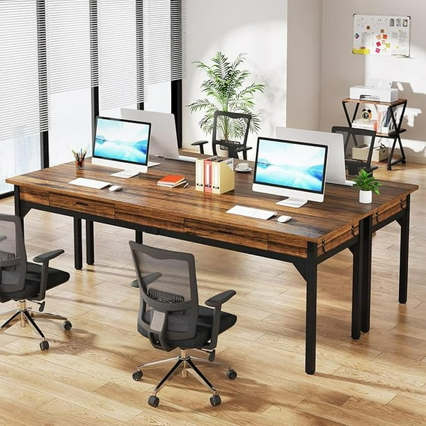 78.7" Extra Long Computer Desk, Two Person Desk Large Executive Office ...