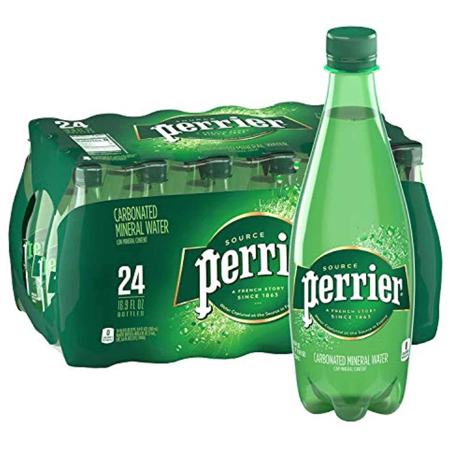 Perrier Carbonated Mineral Water Plastic Bottles, Original, 16.9 Fl Oz ... Perrier Carbonated Mineral Water Plastic Bottles, Original, 16.9 Fl Oz ...