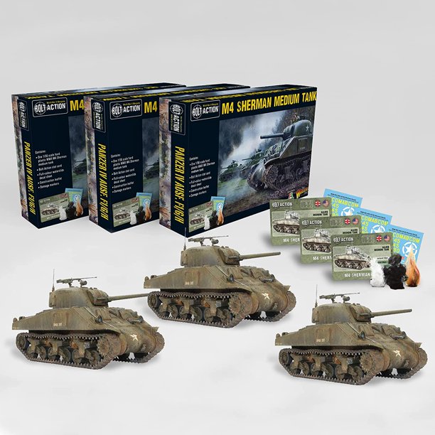 Wargames Delivered Bolt Action M4 Sherman (75) 3 Pack Platoon US Army ...