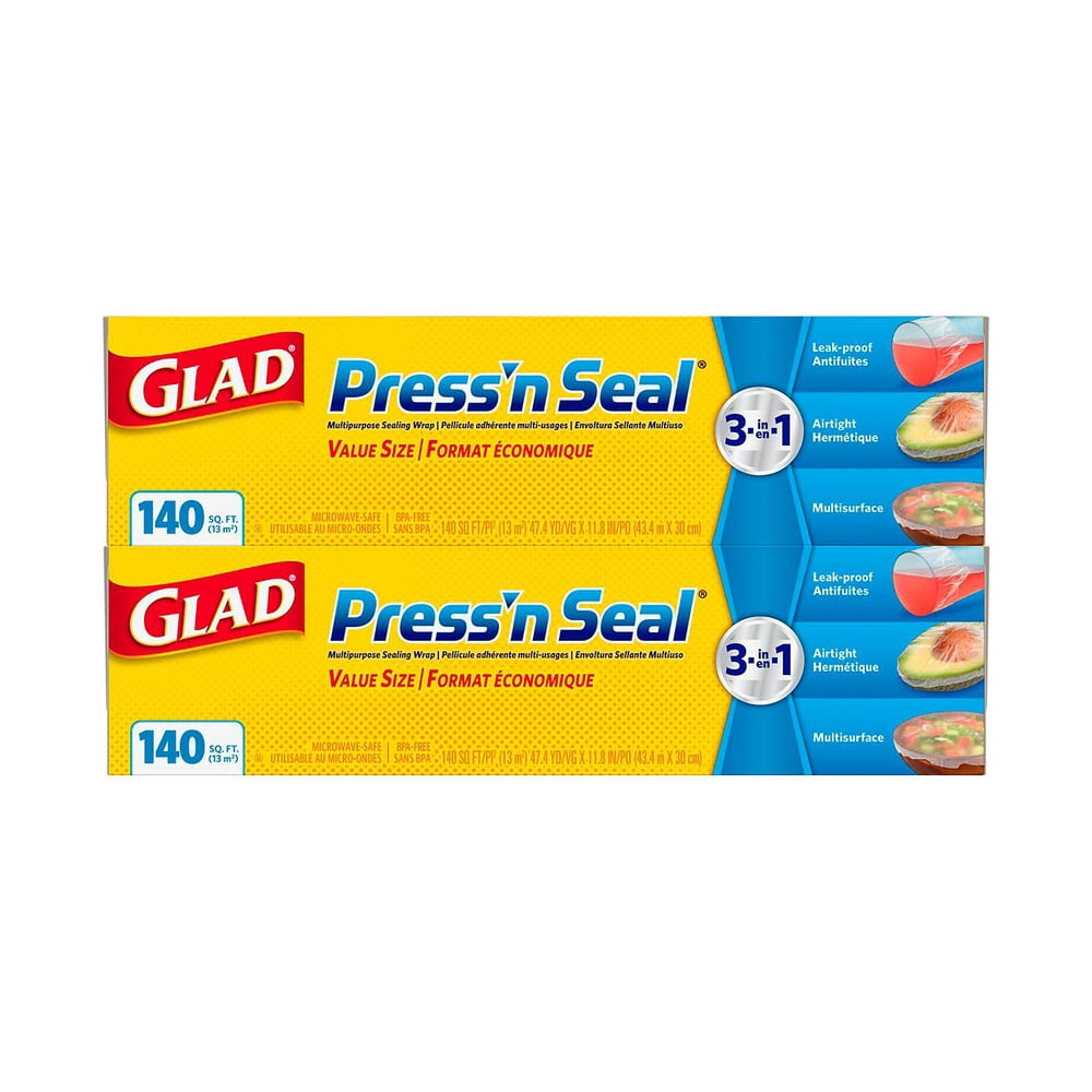 Glad Press'n Seal Food Plastic Wrap (280 sq. ft., 2 pk.) - Walmart.com ...