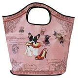 Just Ermo Pink Tote Bag - Large Puppy Holding High Heels Shopping Bag ...