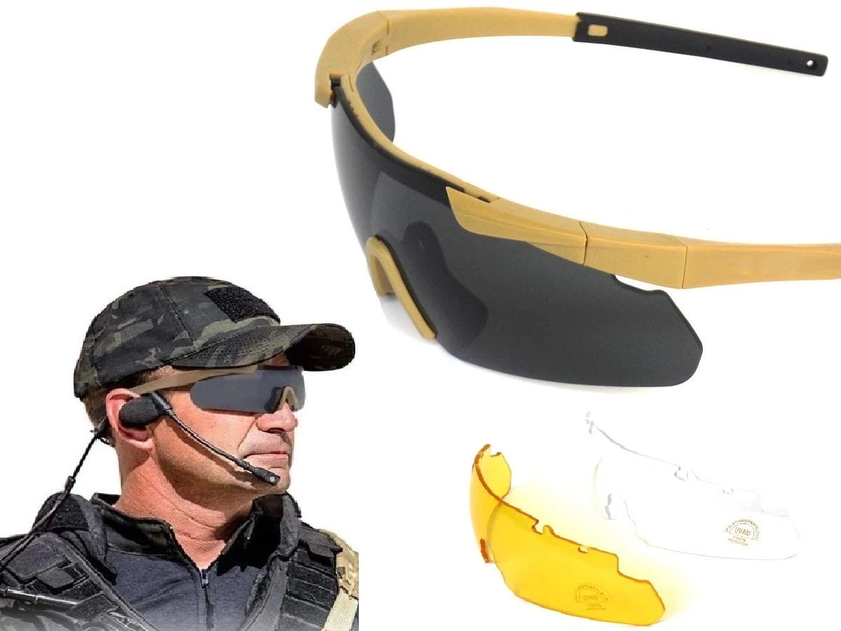 Tactical Combat Glasses For Men - Shooting Glasses - Hunting Glasses ...
