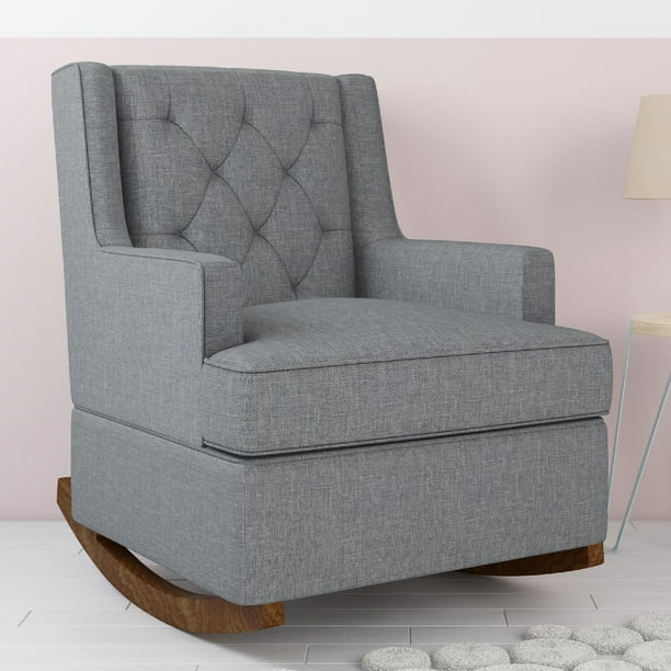 Baby Relax Bennet Transitional Wingback Nursery Rocker Chair, Gray ...