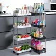 Xinwanna Rolling Utility Cart with Hooks 4 Tier, Utility Storage ...