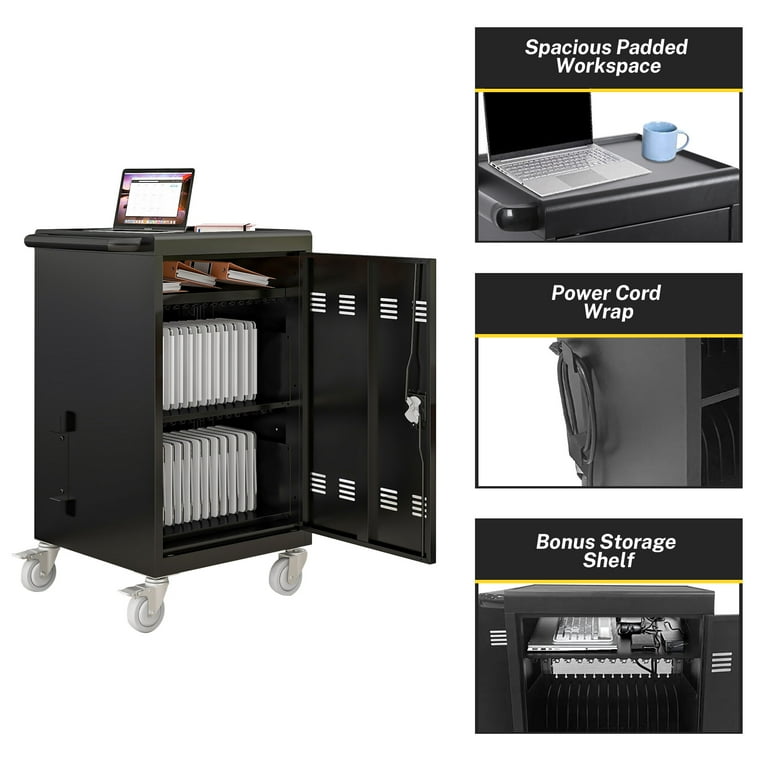 Chromebook Storage Classroom 12-Device Charging Cart - Heavy Duty ...
