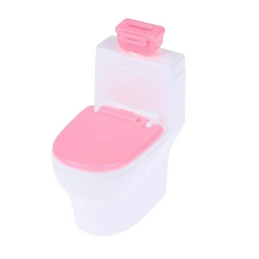 OGITUDE Doll House Toilet Mini flushing Toilet Toy Doll House Miniature ...