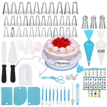 170 PCS Cake Decorating Supplies Set DIY Cake Baking Tools Kit Supplies ...