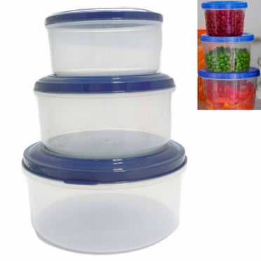 Glad Large Plastic Food Storage Containers with Lids, Round, 48 Oz, 3 ...