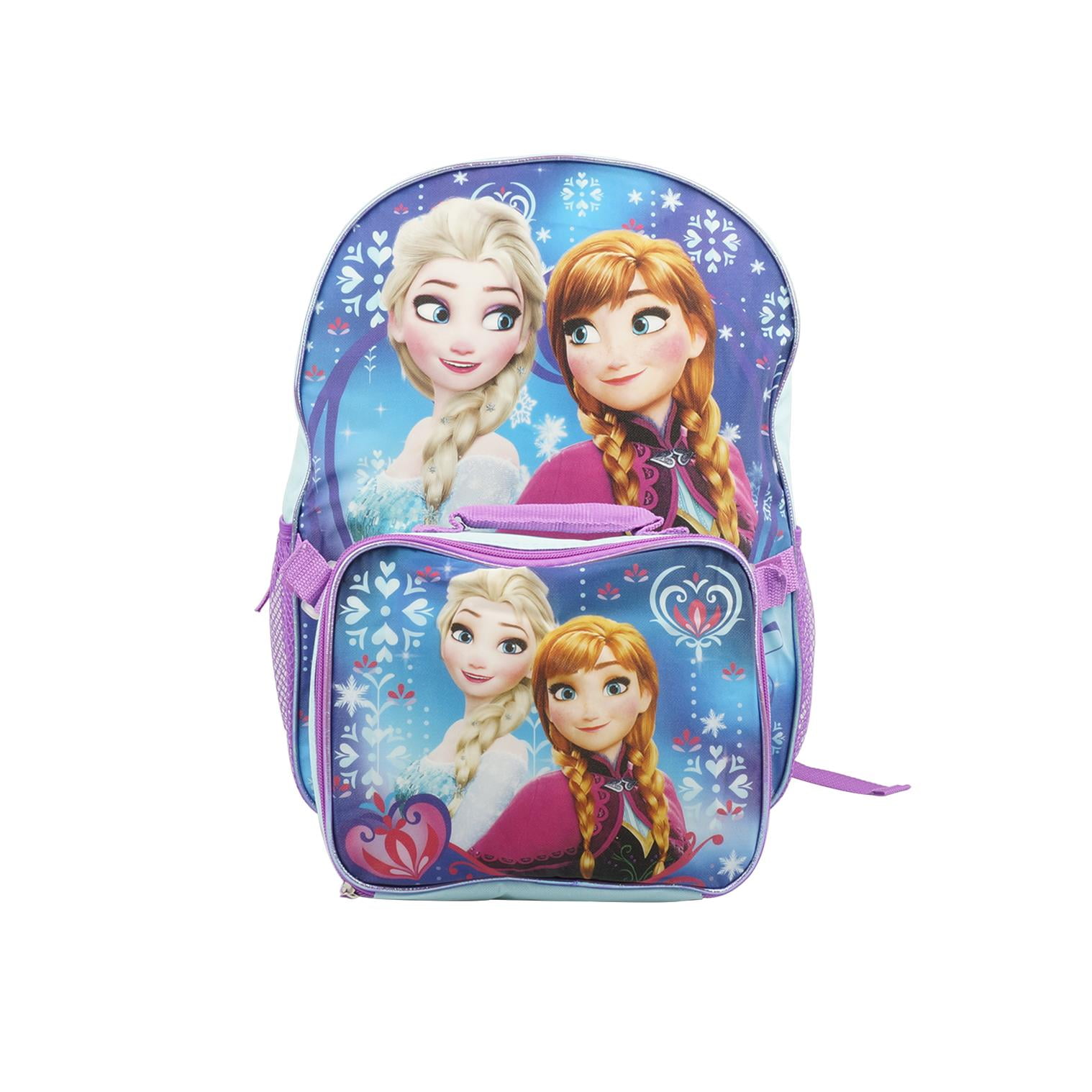 Backpack- Frozen Elsa and Anna Large Backpack with Lunch Pack - Walmart.com