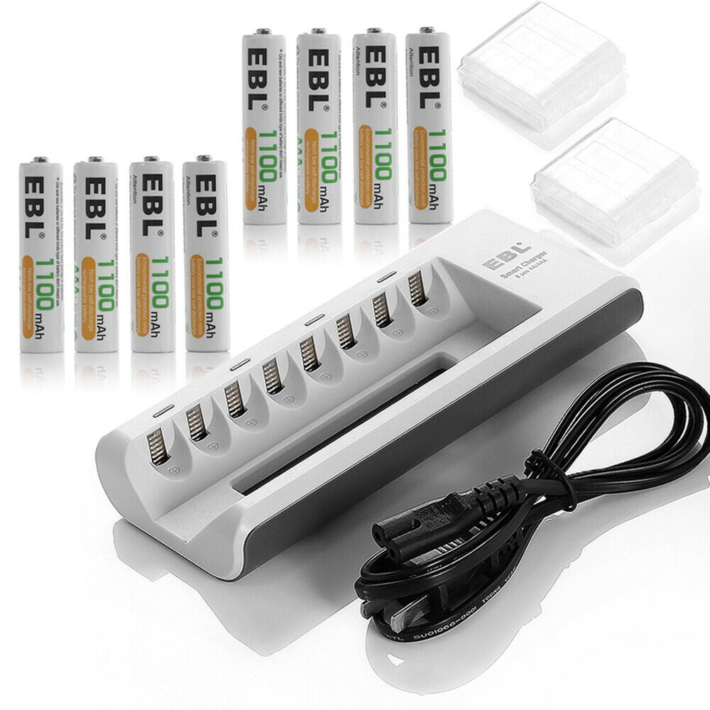 EBL Rechargeable AAA Batteries 12-Packs (ProCyco 1100mAh) with AA AAA ...