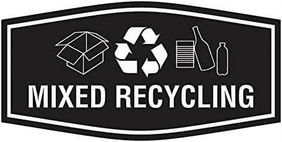 Fancy Mixed Recycling Sign (Black) - Small - Walmart.com