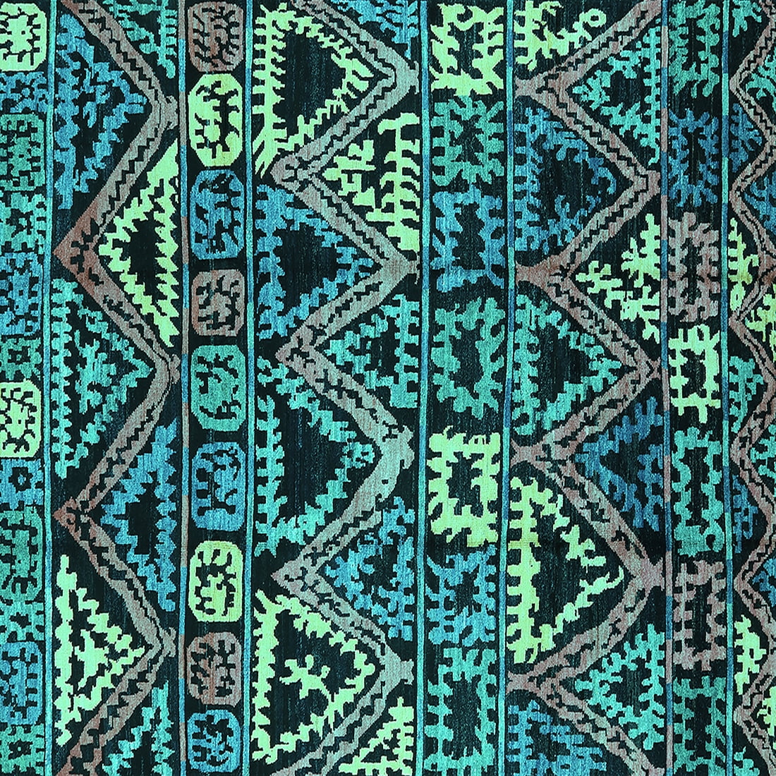 Ahgly Company Indoor Square Solid Turquoise Blue Modern Area Rugs, 5 ...