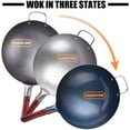 Carbon Steel Wok Traditional Hand Hammered - 13.4" Chinese Woks Round ...