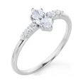 Elegant Marquise Cut 2 CT Engagement Ring 925 Silver Moissanite Diamond ...