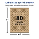 Avery Kraft Brown Round Labels, .75" Diameter, 4,000 Labels - Walmart.com