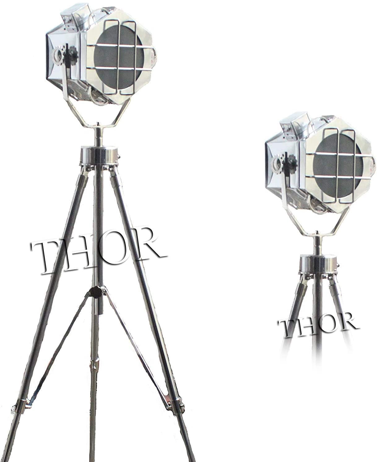 Vintage Nautical Searchlight Spotlight Retro Steel Tripod Floor Lamp ...
