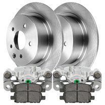 AutoShack Front and Rear Drilled Slotted Brake Rotors Silver and Ceramic Pads Kit Replacement ...