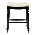 Linon Marino 25" Solid Natural Black Wooden Seat, Indoor Backless Wood ...