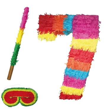 Rainbow Number 7 Pinata for 7th Birthday, Fiesta, Cinco de Mayo (12x16 ...