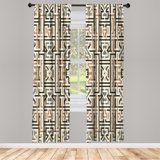 Ambesonne Abstract Curtains 2 Panel Set, Modern Aztec Stripes Ethno ...