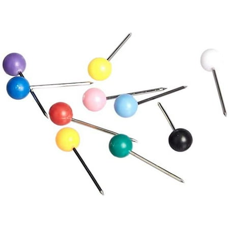 Basic Basics 1000 Pieces 1/8 inch Map Push Pins Map Tacks 10 Colors ...