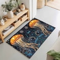 2x3 Washable Area Rugs,Coastal Abstract Orange Jellyfish Non-Slip Ultra ...