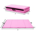 Costway 4'x6'x2'' Gymnastics Mat PU Thick Folding Panel Gym Pink ...