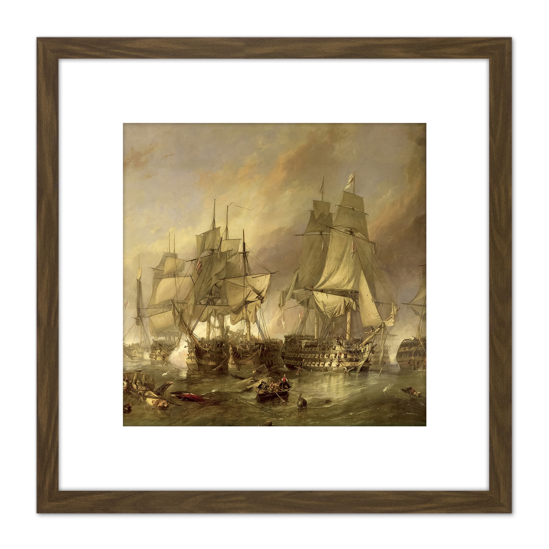 Stanfield The Battle Of Trafalgar Painting 8X8 Inch Square Wooden ...
