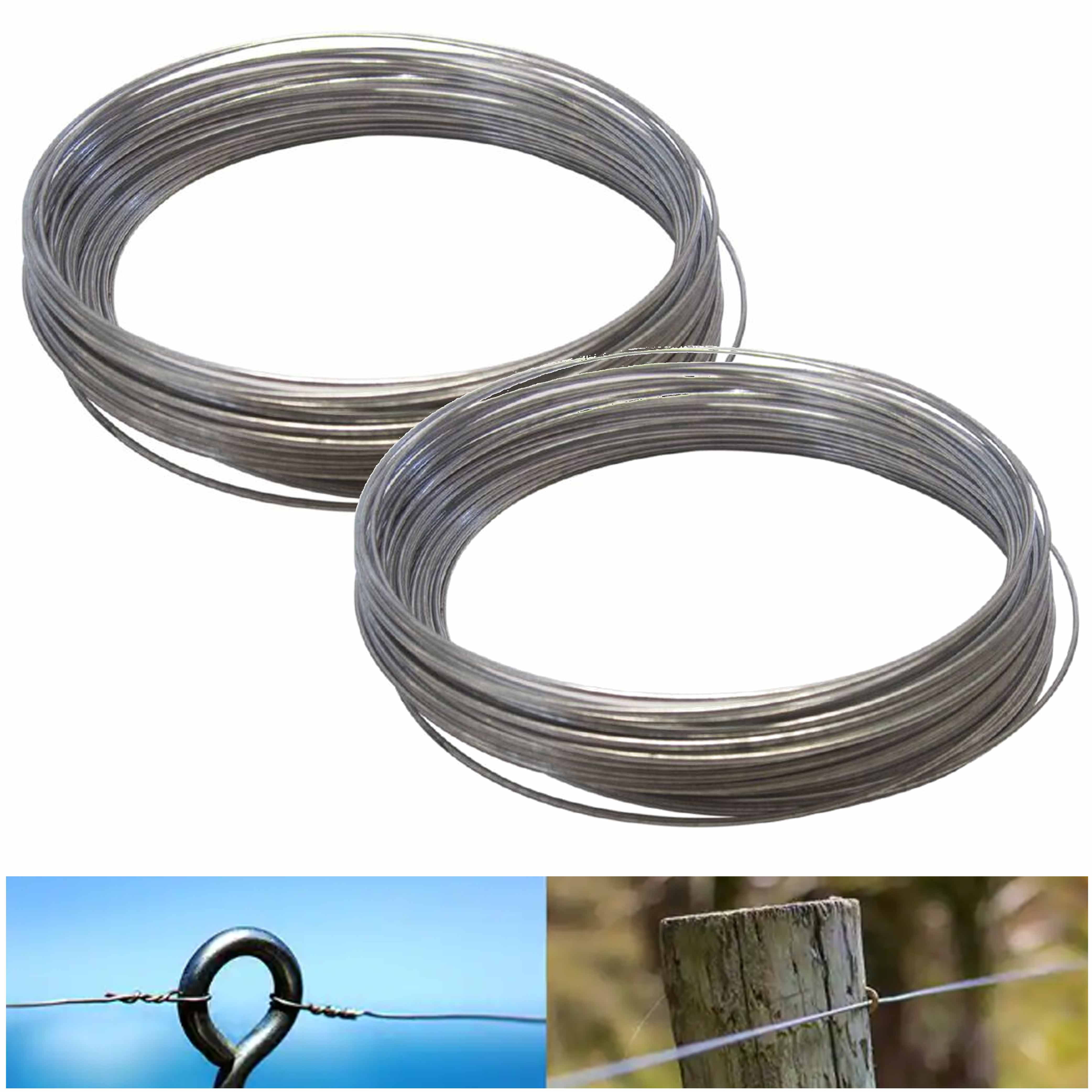 2 Rolls 14-Gauge Galvanized Steel Wire Rope 32.8ft Each Cord Welded ...