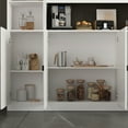 Modern Versatile Storage Cabinet Set, White 7-Door Bookcase Display ...