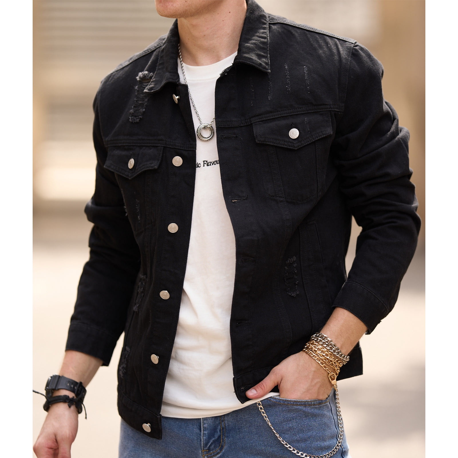 Click here for Lovzfmll Jackets For Mens Lapel Multi-Pocket Wear... prices