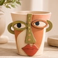 Creative Abstract Portrait Flower Container Color Blocking Design ...
