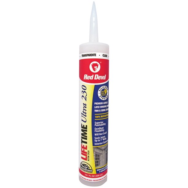 Red Devil Lifetime 0777 Acrylic Sealant, Clear, 10.1 fl-oz Cartridge 12 ...