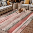 Coral Pink Paint Outdoor Rug 5x7 ft Watercolor Abstract Pink Stripes ...