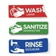 WASH, Rinse, SANITIZE Stickers, 2.75" X 9", 1 of Each Sticker - Walmart.com