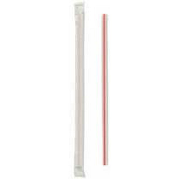 Cell O Core Tall White Red Stripe Wrapped Jumbo Straw, 10.25 inch ...