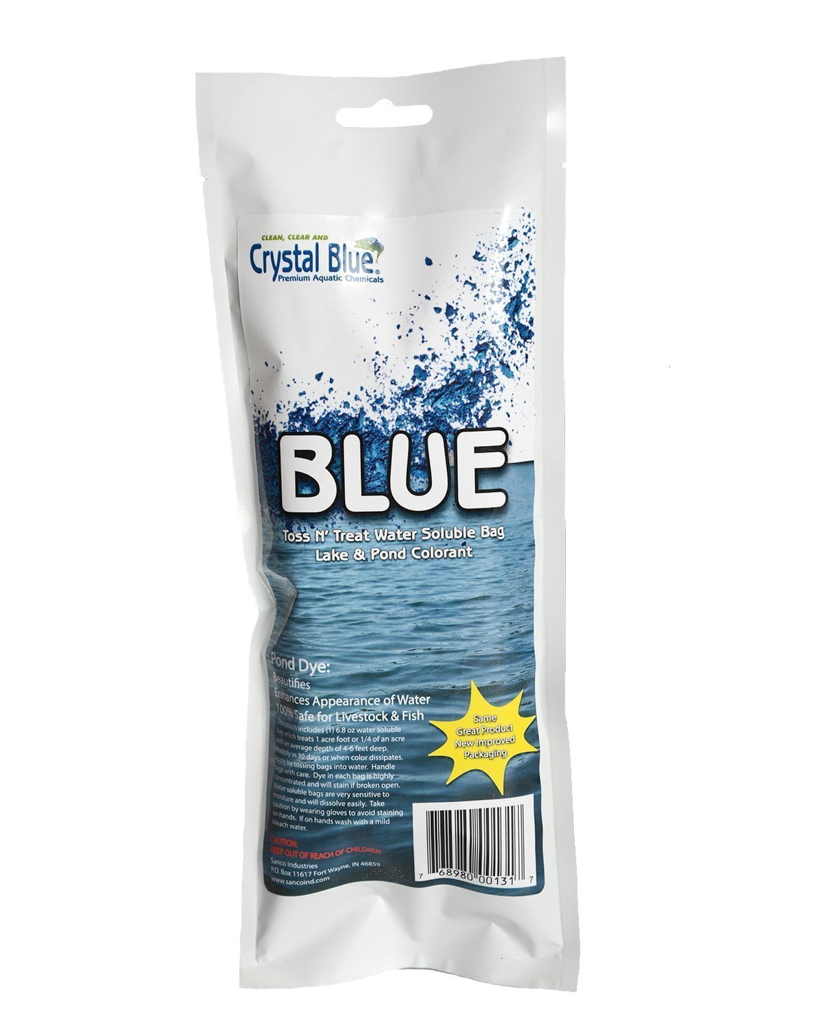 Crystal Blue Lake and Pond Dye Water Soluble Pack - Royal Blue Color ...