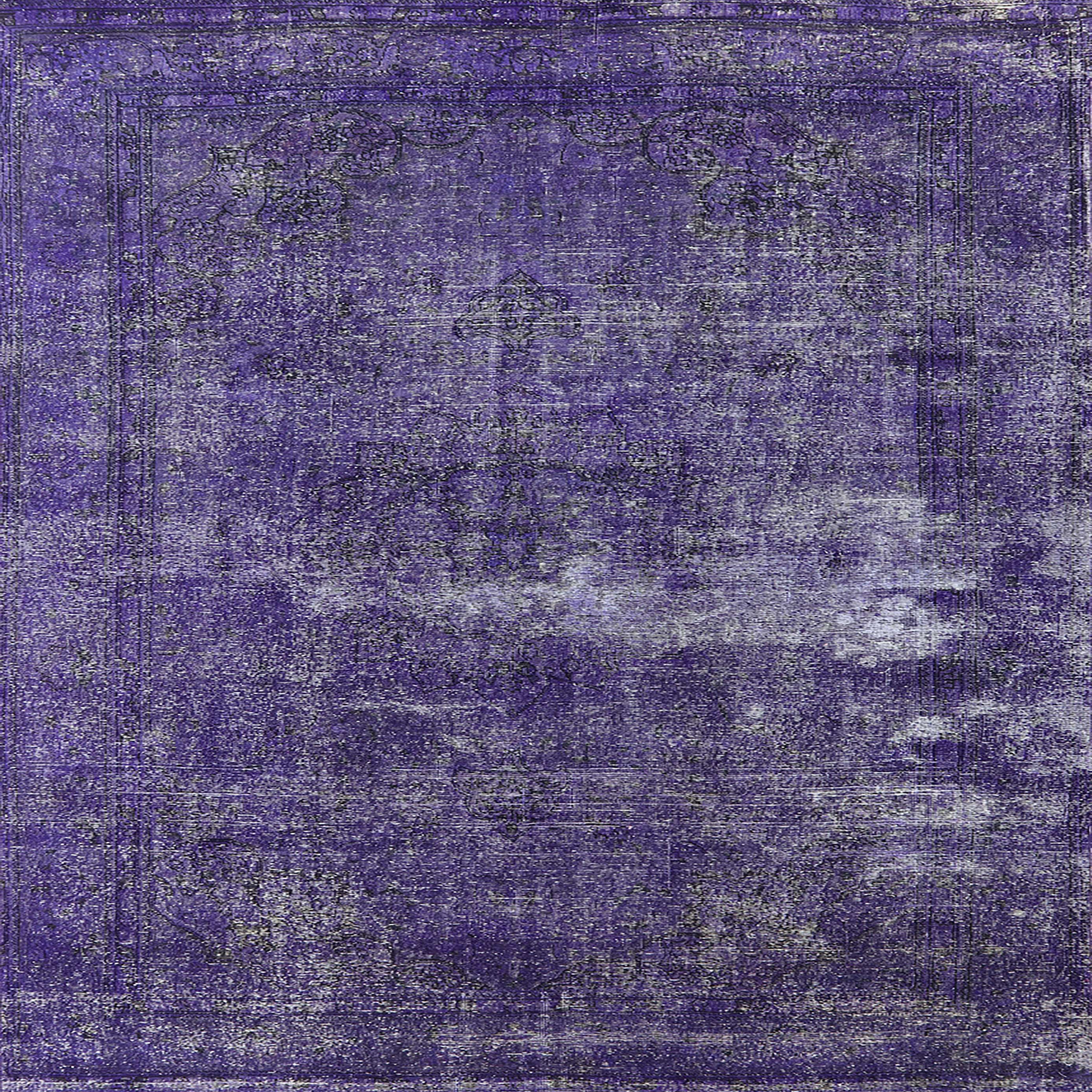 Ahgly Company Indoor Square Mid-Century Modern Purple Monster Purple ...