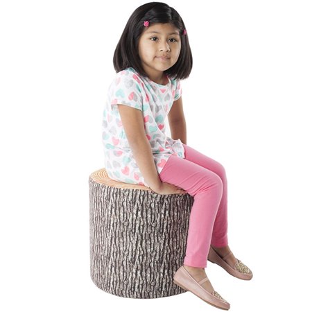 Guidecraft 12" Round Soft Upholstered Log Stool in Brown - Walmart.com ...
