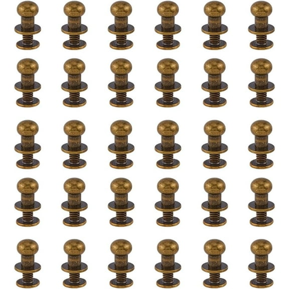 OTVIAP Leather Cap Rivet,20pcs Flat Head Copper Brass Screws Nuts Nails ...