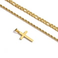 Layered Gold Cross Necklace for Men Boys Stainless Steel Layered Figaro ...