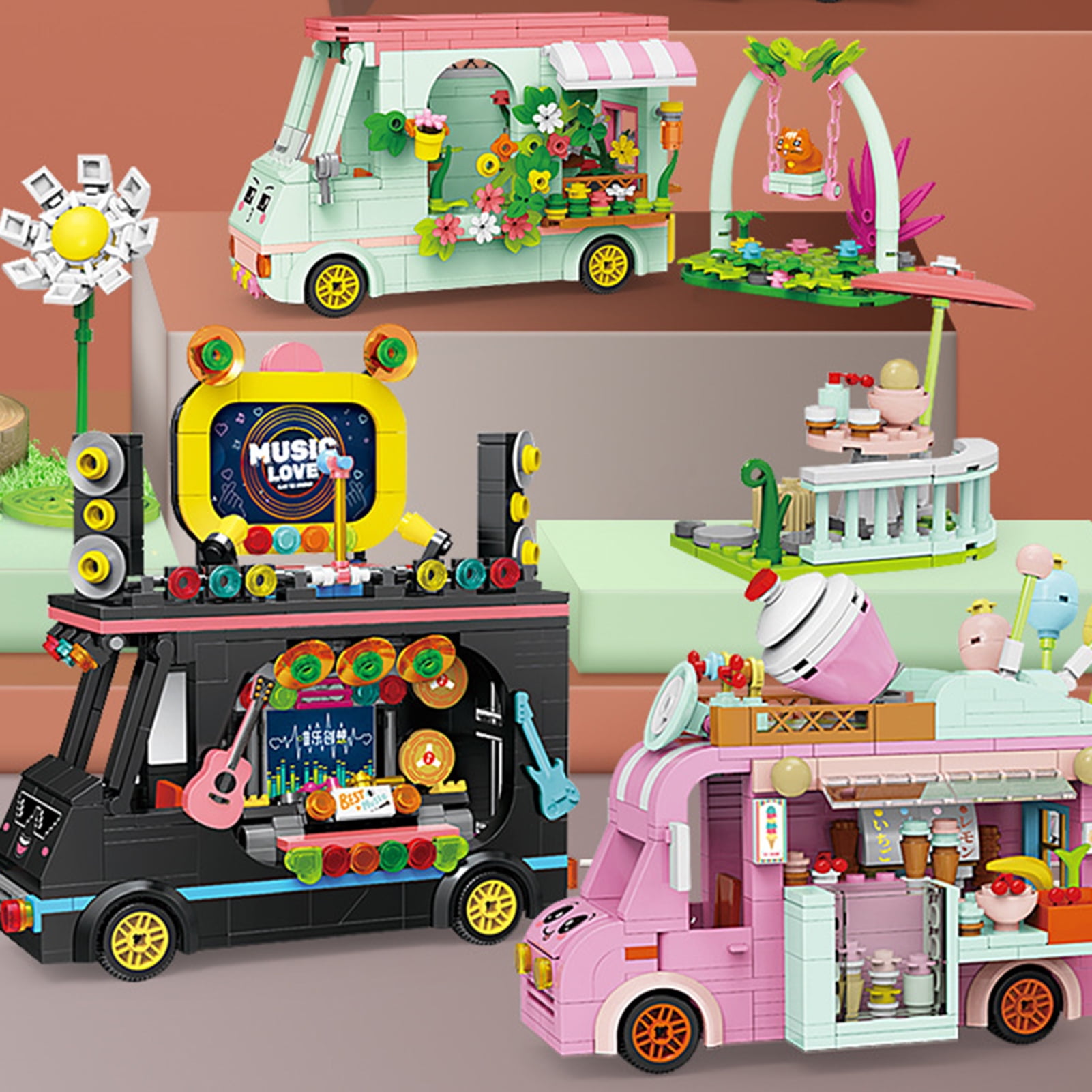 Travelwant Mini City Shop Street View Building Blocks Set with Candy ...