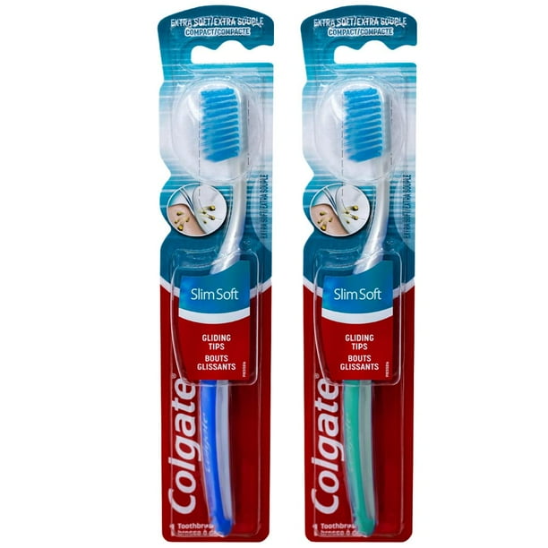 Colgate Slim Soft Compact Toothbrush, Extra Soft (Colors Vary) - Pack ...