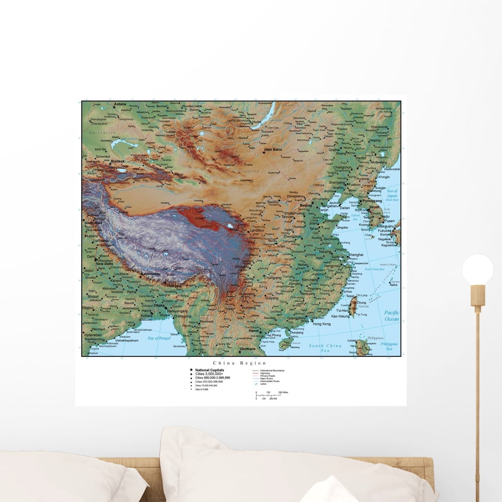 Map China Wall Mural Decal Sticker, Wallmonkeys Peel & Stick Vinyl ...